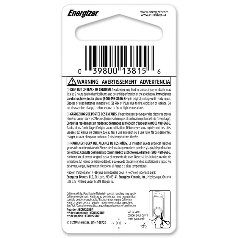 Energizer Lithium 1225 Battery