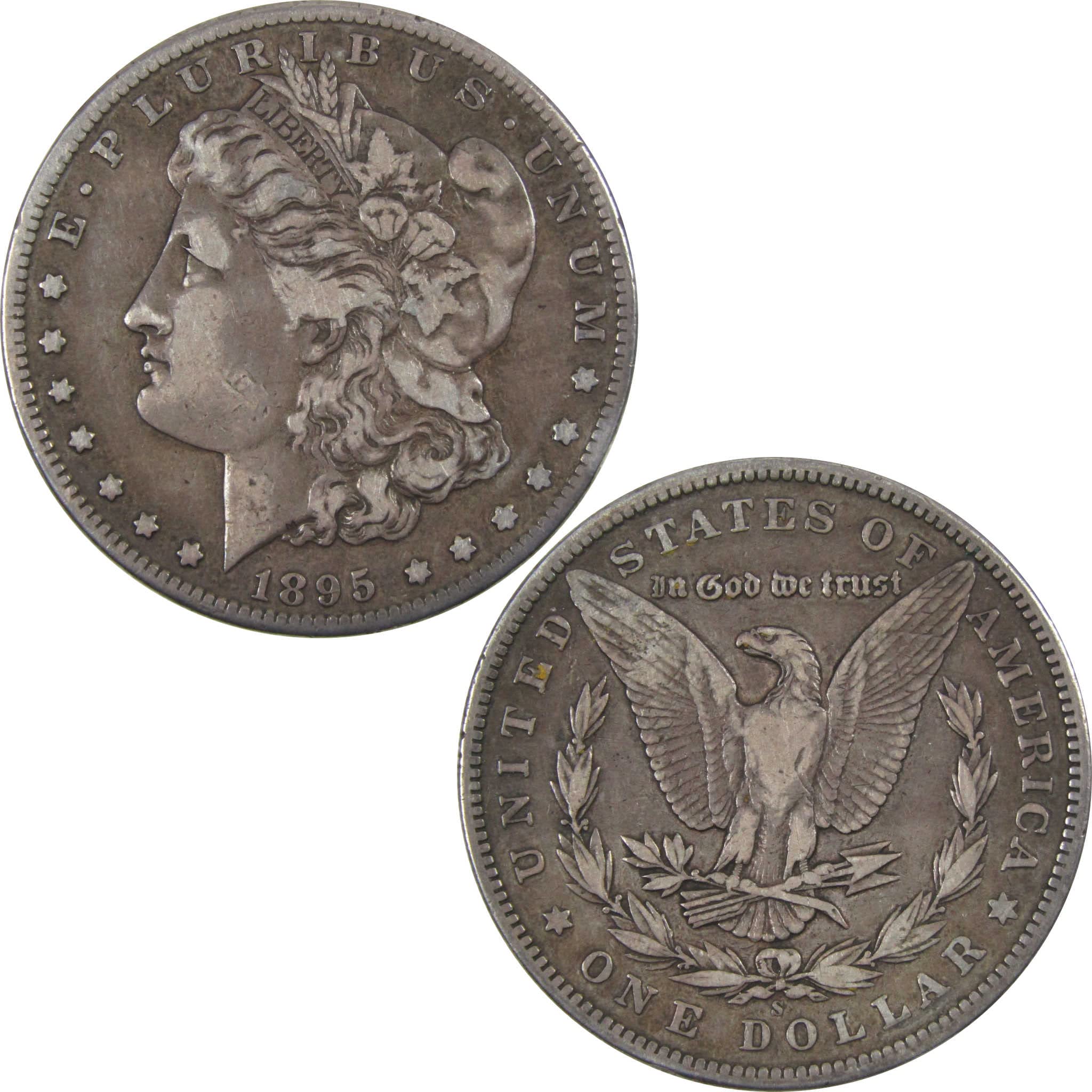 1895 S Morgan Dollar VF Very Fine 90% Silver $1 US Coin SKU:I3876