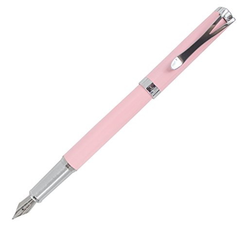 Abcsea Executive Y5 Medium Nib Fountain Pen Silver Clip with Diamond - Pink