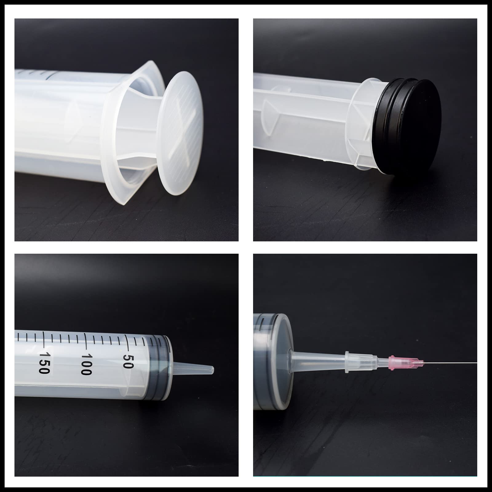 2 Pack 250ml Syringe with 40 Inch Tube and 18Ga 20Ga Dispensing Needle for Scientific Labs, Watering, Refilling