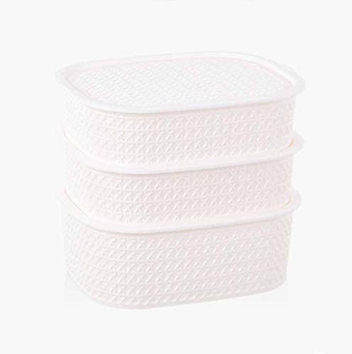 Czlsd Covered Underwear Storage Box Three-Piece Thickened Grid Panties Socks Storage Box Plastic Wardrobe Bra Finishing Box (Color : White)