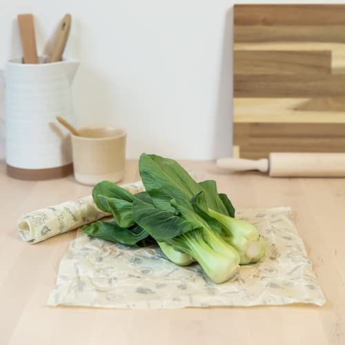 Abeego, The Original Beeswax Food Storage Wrap - Set of Two 13" Natural Square Sheets