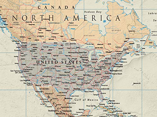 2023 Swiftmaps 24" x 36" World Map Contemporary Premier Wall Map Poster Mural, Laminated, Made in the USA
