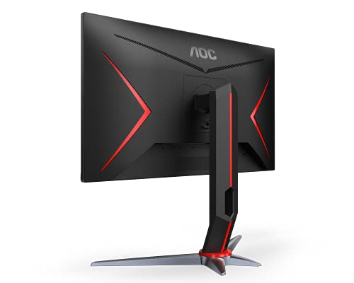 AOC 27G2 27" Frameless Gaming IPS Monitor, FHD 1080P, 1ms 144Hz, NVIDIA G-SYNC Compatible + Adaptive-Sync, Height Adjustable, 3-Year Zero Dead Pixel Guarantee, Black/Red