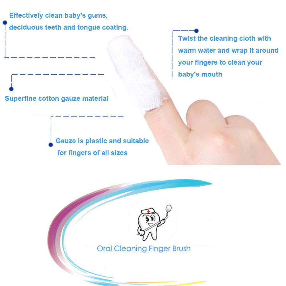 Serlife Baby Teeth Soft Gauze Infant Finger Clean Oral Toothbrush 120Pcs Infant Mouth Cleaner for 0-36 Months