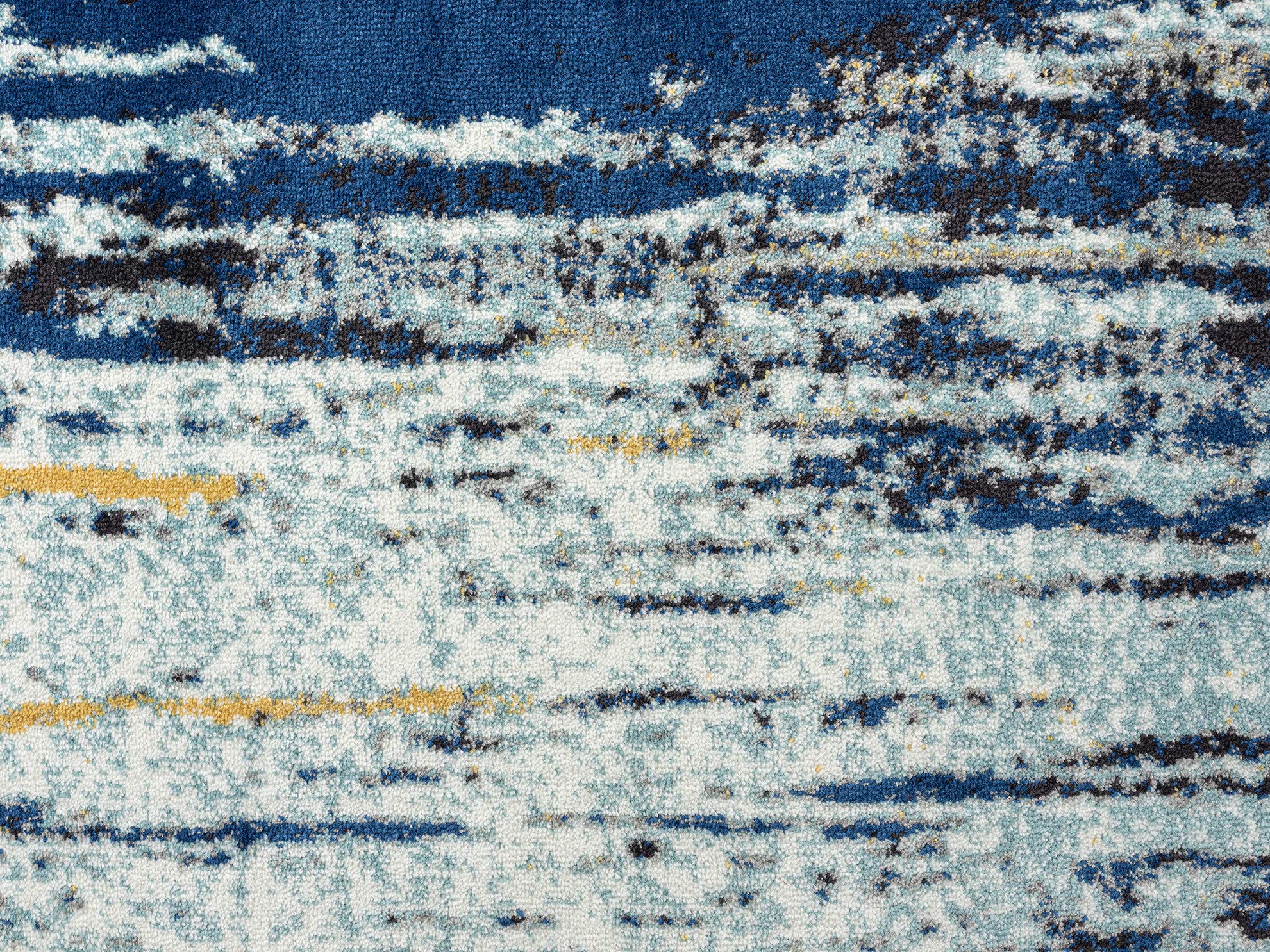 Abani Rugs Blue & Yellow Painted Pattern Area Rug w/Bold Design Rugs Modern 6' x 9' Accent Rug, Laguna Collection