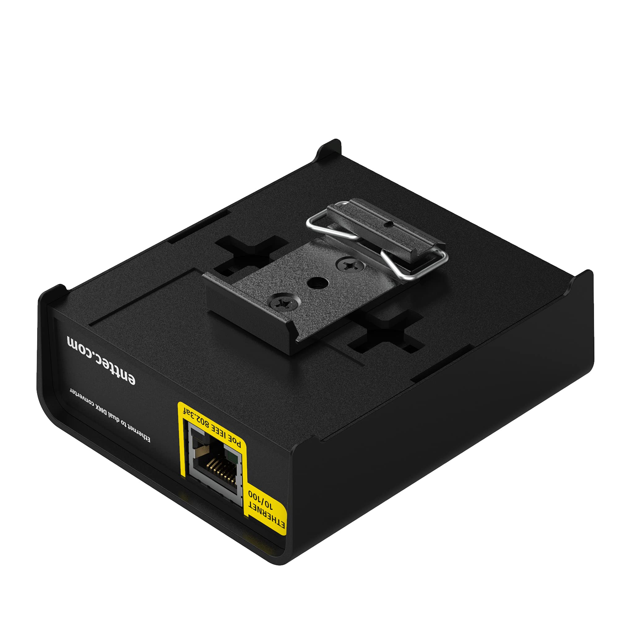 ENTTEC DIN Ethergate POE 71030 2 Universe Ethernet to Dual DMX RDM Converter, Black