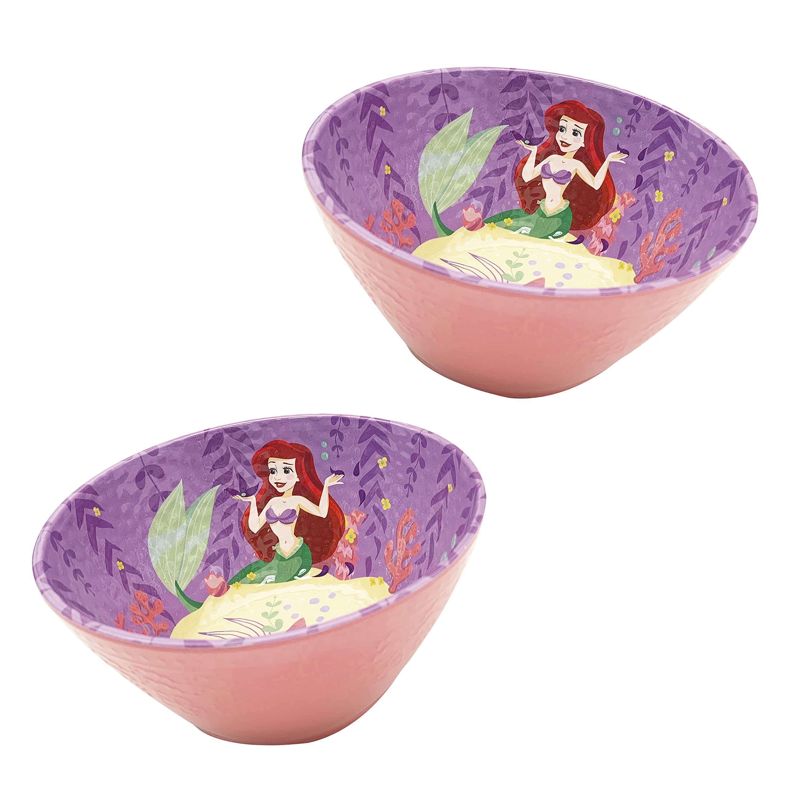 Zak Designs Disney Princess Dinnerware Set Includes Embossed Plate, Bowl, and Tumbler, Made of Durable Plastic Material and Perfect for Kids (3 Piece Set, Ariel & Belle & Rapunzel)