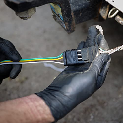 ABN Trailer Wire Extension, 1ft, 4-Way 4-Pin Plug Flat 20 Gauge β Hitch Light Trailer Wiring Harness Extender
