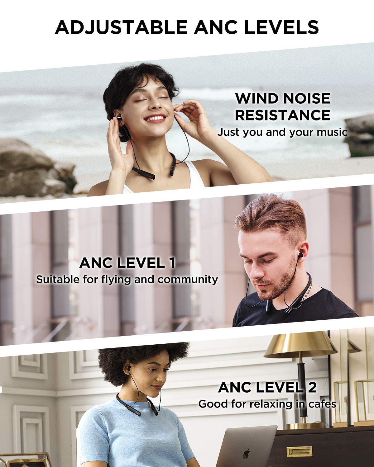 1MORE Wireless Earbuds Active Noise Cancelling, Bluetooth Headphones Dual Driver, WNR, 20H Playtime, IPX5 Waterproof, 4 Mics for Phone Call Work, Home Office