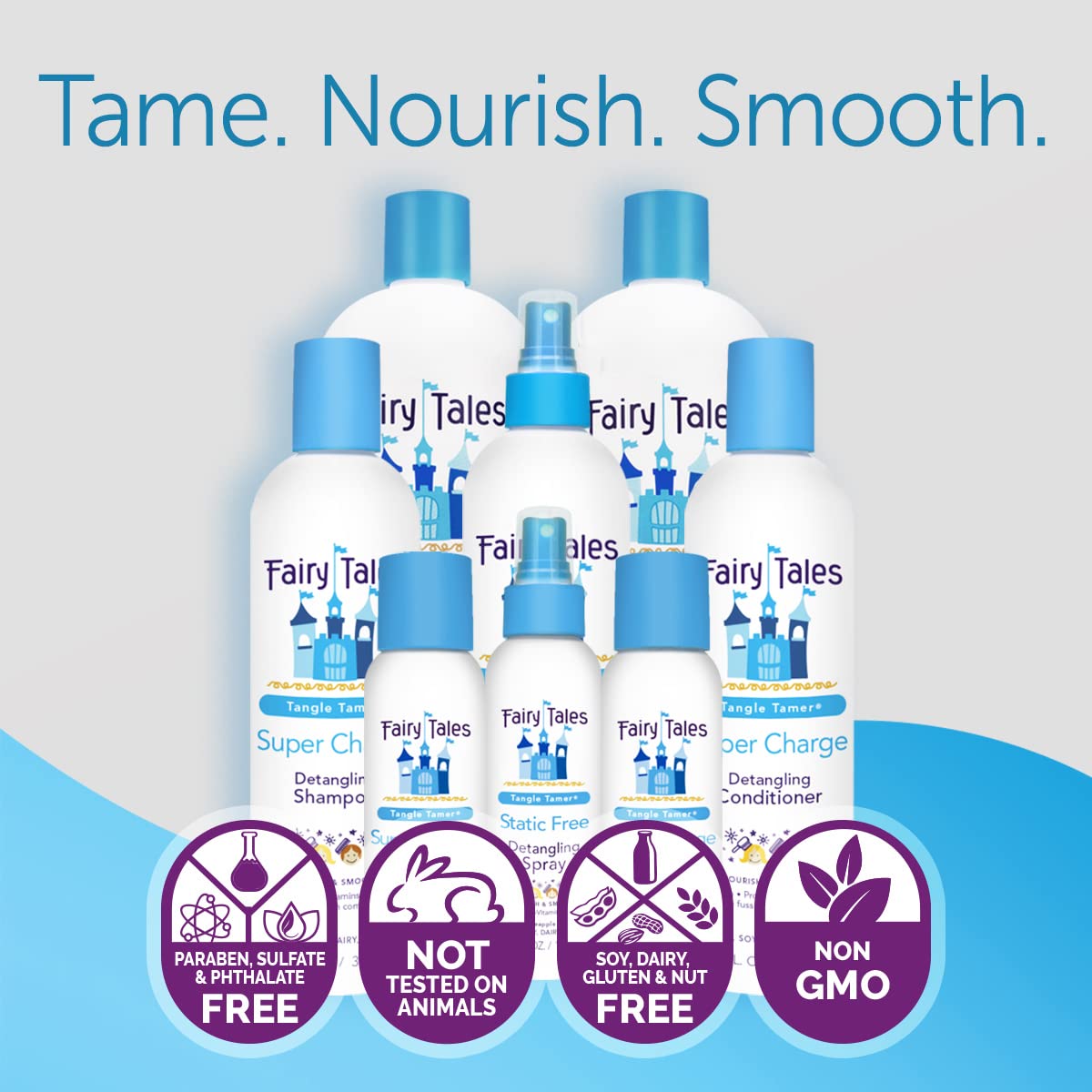 Fairy Tales Tangle Tamer Super Charge Detangling Shampoo for Kids - Paraben Free, Sulfate Free, Gluten Free, Nut Free - 32 oz