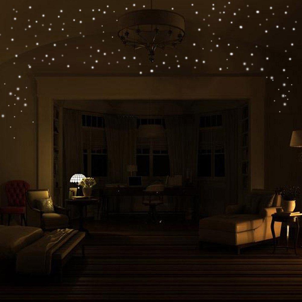 AkoMatial Glow in The Dark Stars for Ceiling or Wall Stickers Luminous Dots Decals Galaxy Glow Star Set for Kids Bedroom Decoration 104Pcs