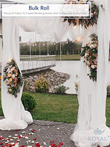 54β Fabric Tulle Bolt for Wedding Party Decoration Bridal Shower - Tutu Roll, Netting Spool Ribbon Wrapping, White, 40 YDS