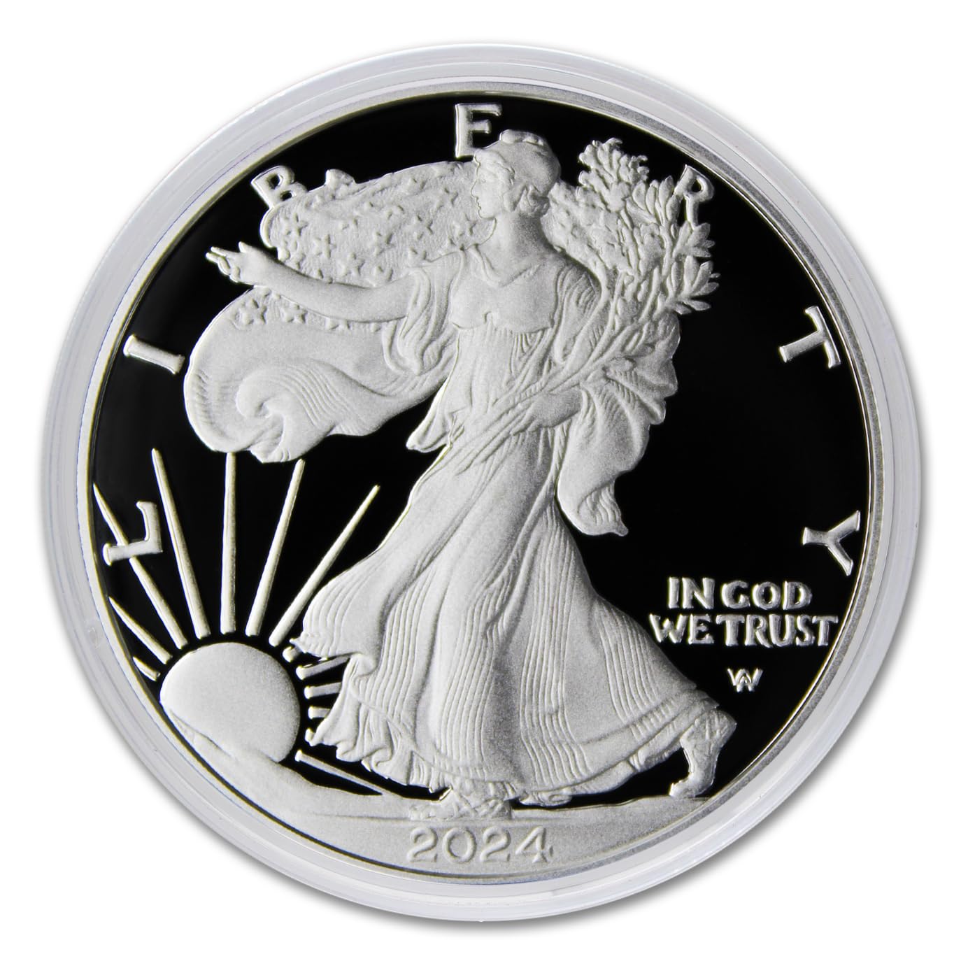 2024 W 1 oz American Silver Eagle Proof Coin in Original United States Mint Packaging (in Capsule) with Certificate of Authenticity $1 PR