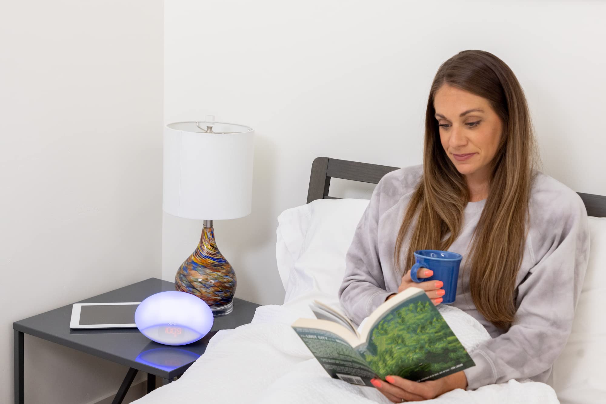 iHome Zenergy Sunrise Bedside Therapy Machine with Bluetooth Speaker, Sunrise Wakeup and USB Charging