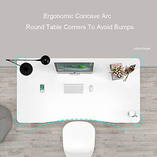 TOPYL Wooden Pc Laptop Table,Modern Waterproof Writing Desk with Ergonomic,Computer Desk Workstation for Office Bedside Living Room