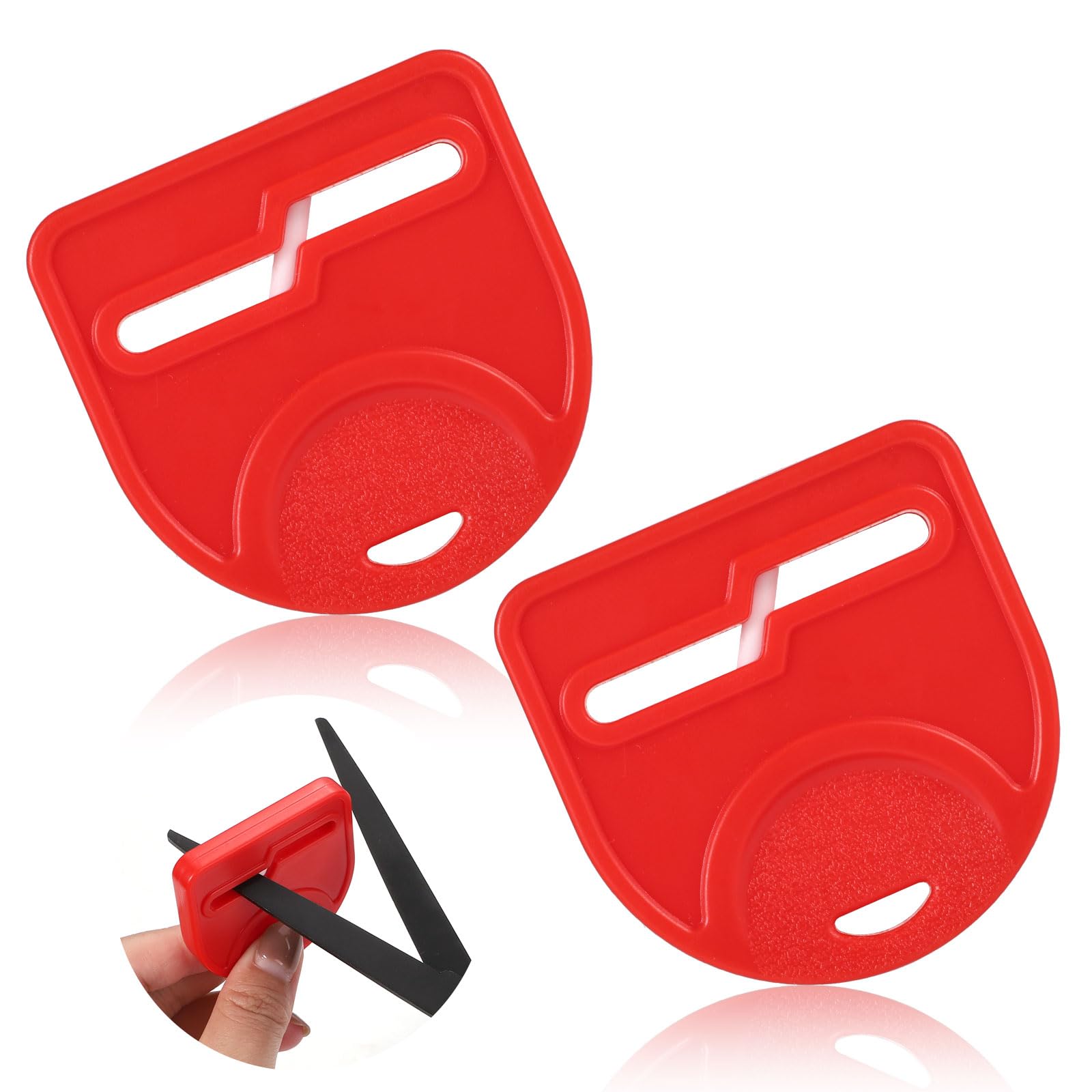 2pcs Scissor Sharpener Tool, Handheld Small Sharpening Scissors Tool Fabric Hair Scissors Sharpener Scissors Sharpening Accessories for Repair Quickly Sharpen Dull Blades(Red)