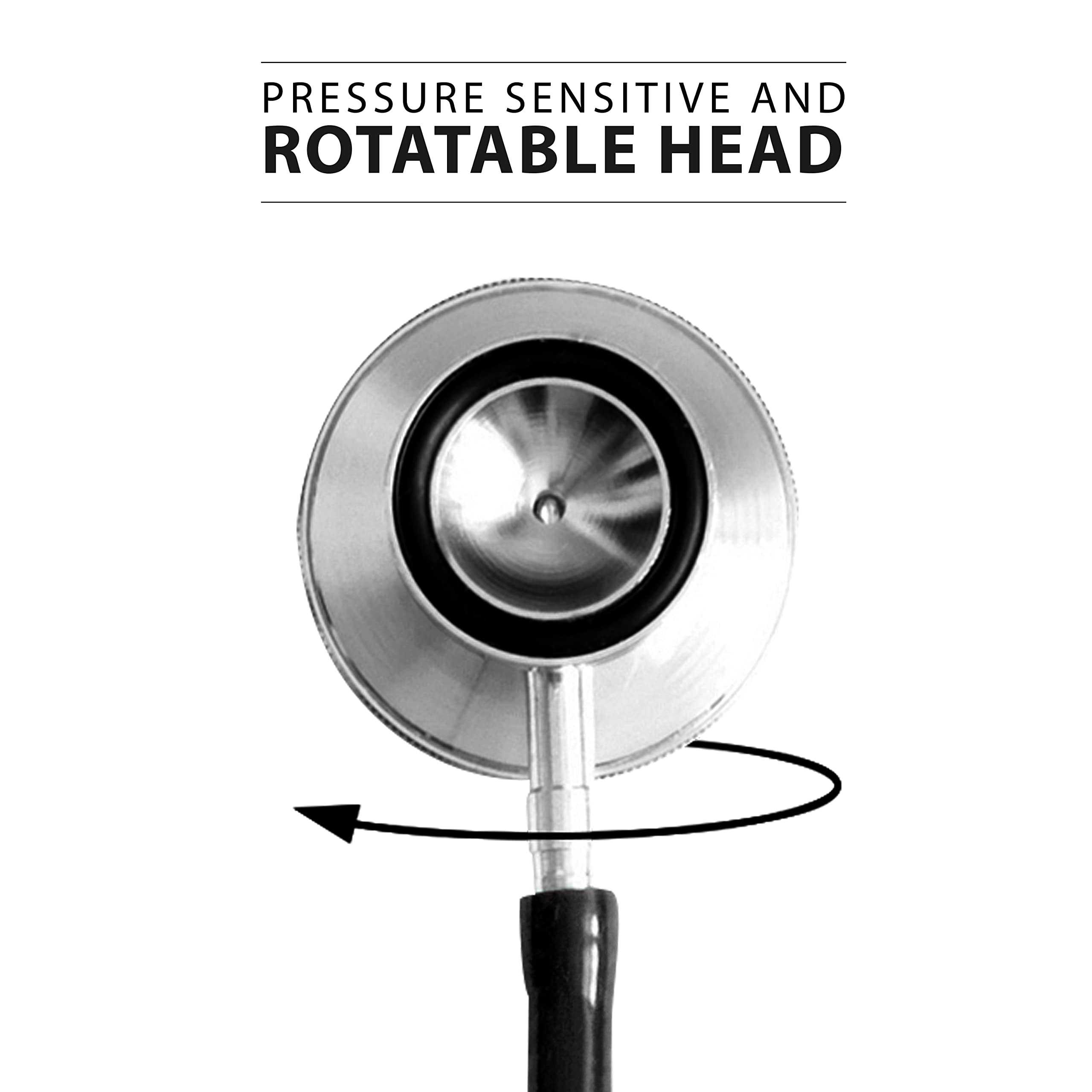 Classic Dual Head Stethoscope for Medical and Home use - Ideal for Nurses, Medical Students, Doctors, EMTs - Diagnostic Stethoscope for Basic Heart + Lung assessments (Black)
