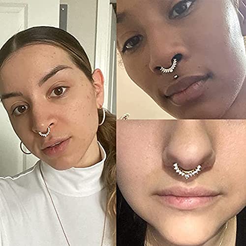 12 Pcs African Nose Cuff Non Piercing,Fake Nose Ring for Women, Nose Rings Hoop, Nose Ring Cuff Heart, Clip on Nose Ring