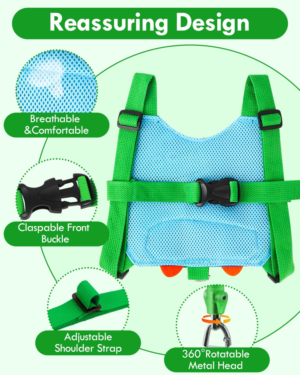 Lehoo Castle Toddler Leash for Boys, 4-in-1 Toddler Harness with Leash with Anti Lost Wrist Link for Kids, Baby Leash for Walking, Kids Leash Backpack (Dinosaur Blue)