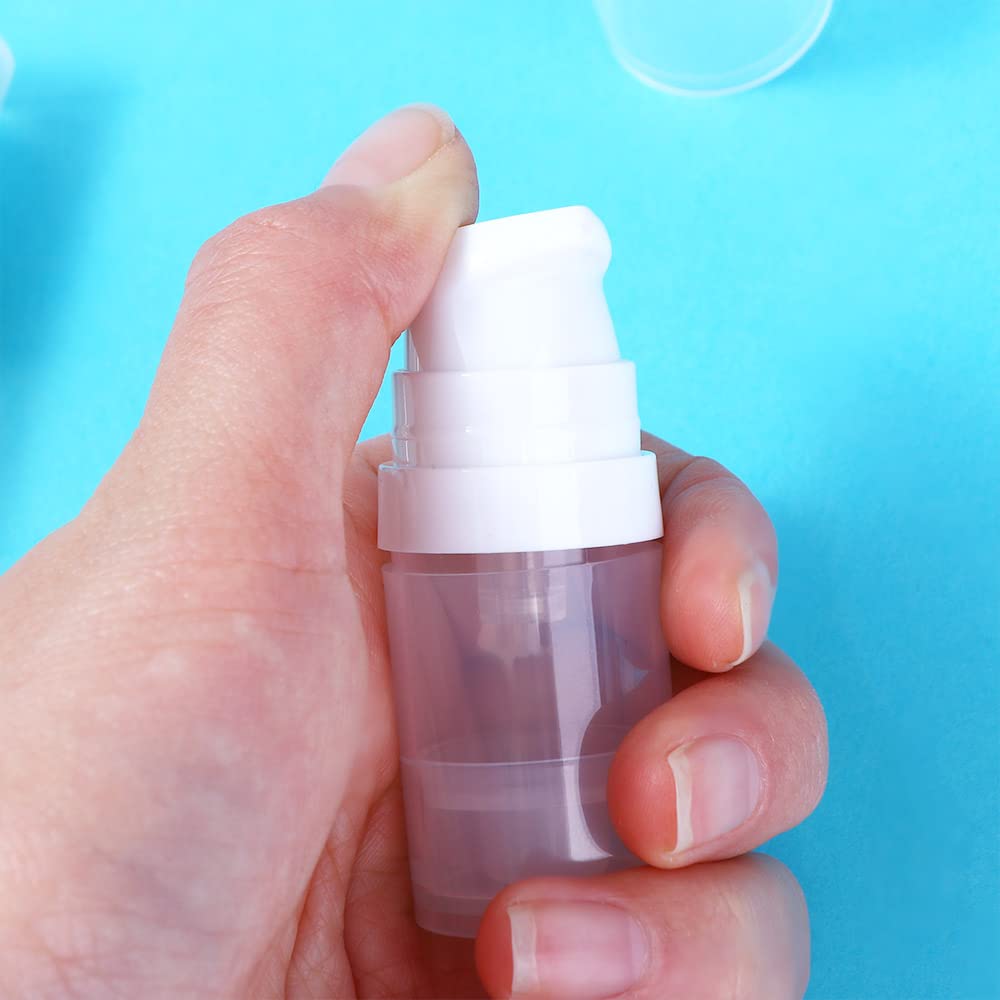 1pcs Mini Airless Refillable Lotion Bottles,Portable Travel Vacuum Pump Bottles Transparent Airless Pump Vacuum Toiletries Container(5ml)