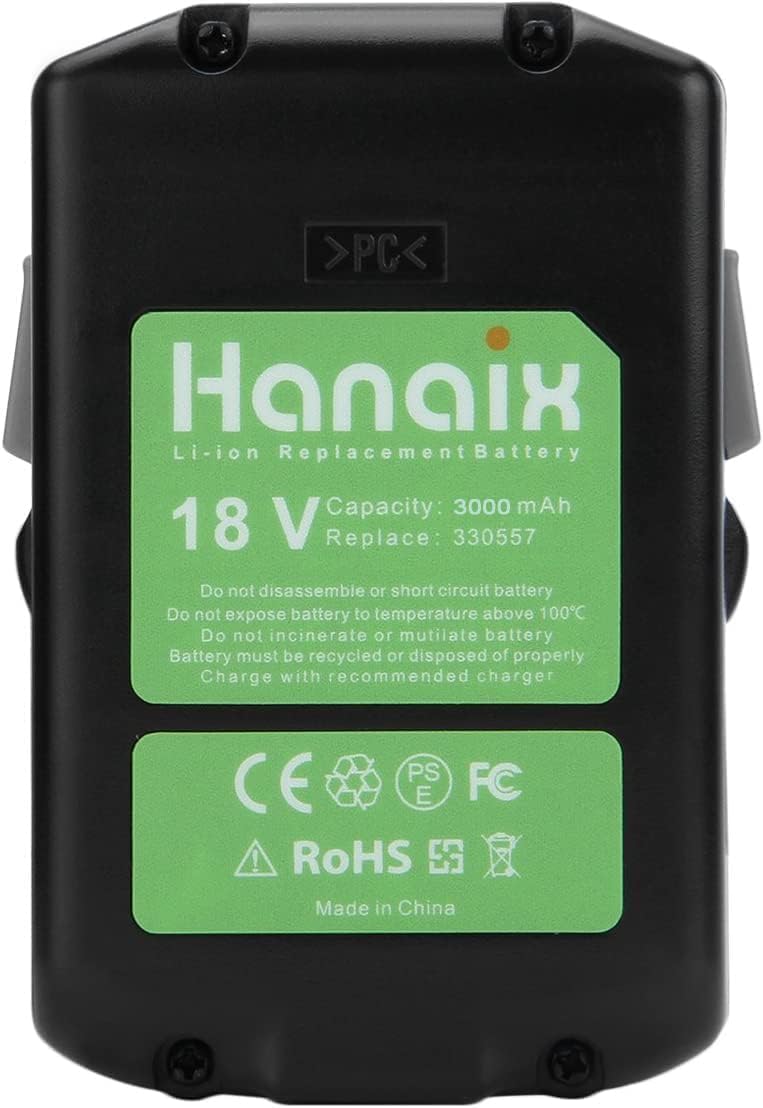 2Pack 3000mAh 18V Battery Compatible with Hitachi BSL1815X BSL1815S BSL1830 BSL1830C 330139 330557 339782 Li-ion Replacement Battery