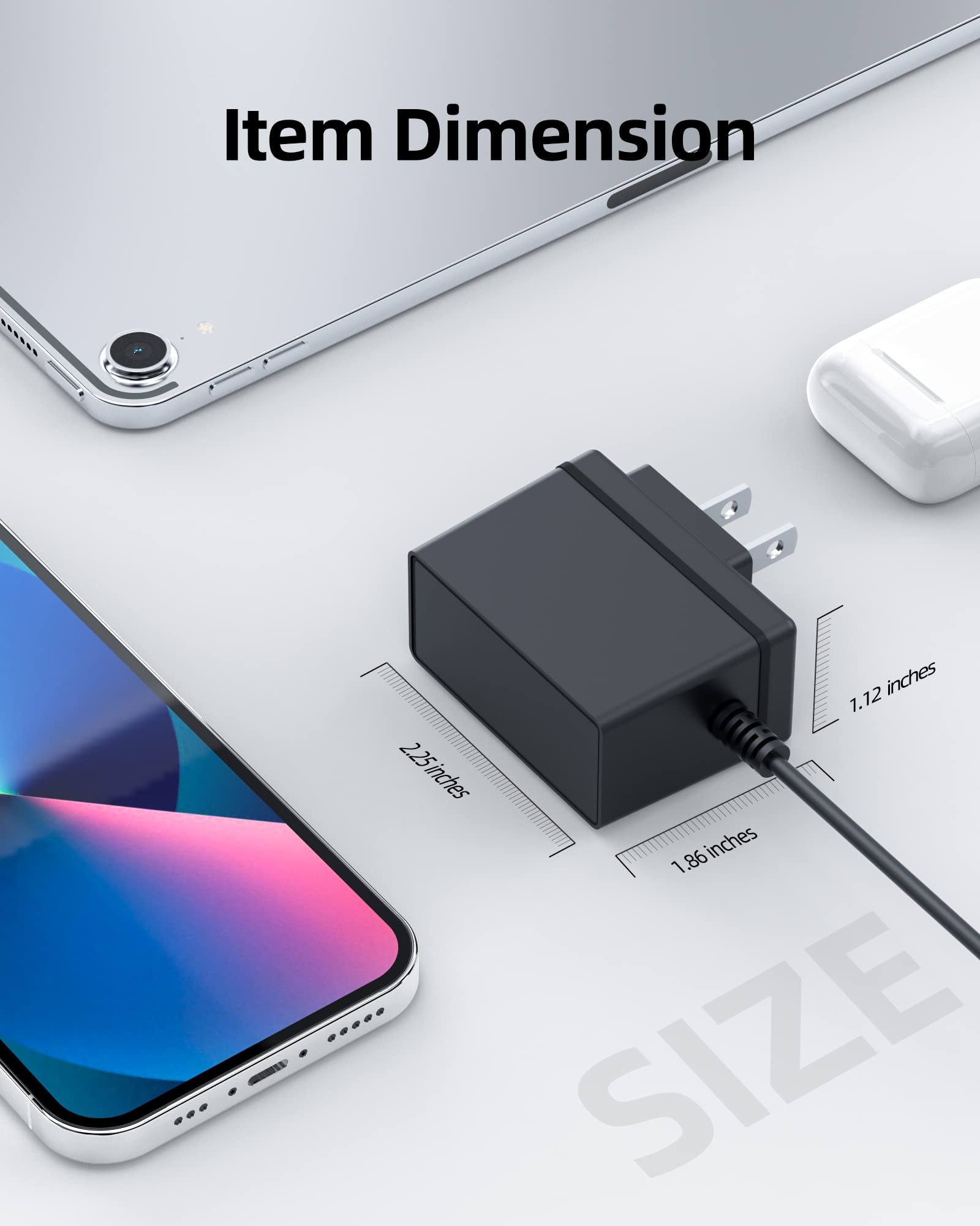 DC 5V 2A Power Cord Supply 10W AC/DC Charger Fit for Bluetooth Speaker, Baby Monitor, Graco Swing, Tablet, Camera and More DC 5v Devices Adapter Multi Tips Switching 5 Volt 2 Amp DC/5V Replacement