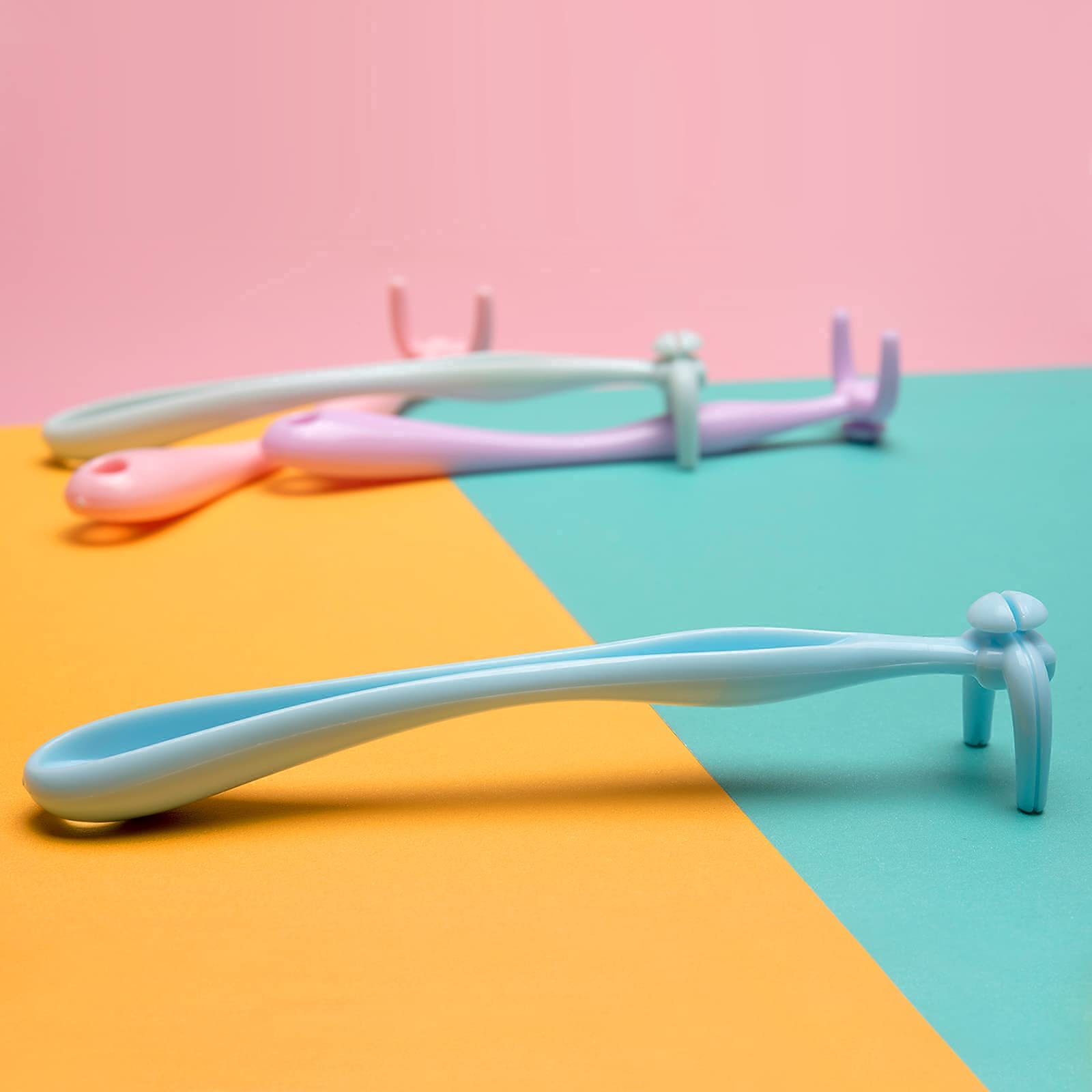 YaPoola Colorful Design Dental Floss Handle 3 Counts for Adults and Kids Teeth Cleaning Interdental Brush Unflavored Floss Picks floas Holder Reusable Flosser