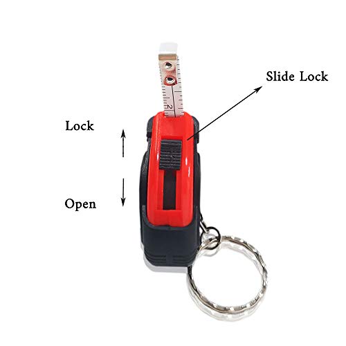 1m/3ft Retractable Tape Measure Mini Keychain Metric/Inch Measuring Tape Portable Tape Ruler with Stable Slide Lock for Body Measuring, Kids