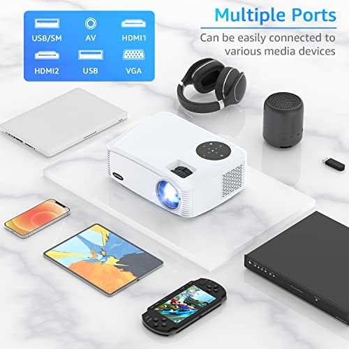 5G WiFi Bluetooth Native 1080P Projector, AILESSOM 20000 LM 450" Display Support 4K Movie Projector, High Brightness for Home Theater and Business, Compatible with iOS/Android/TV Stick/PS4/HDMI/USB