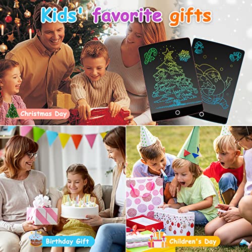 2 Pack LCD Writing Tablet, 8.5 Inch Electronic Drawing Pad, Colorful Toddler Doodle Board,Educational Learning Gifts for Kids Age 3 4 5 6 7 8 Years Old Girls Boys (Blue+Pink)
