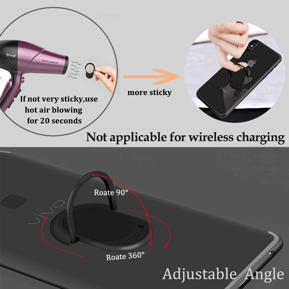 1PACK Cell Phone Ring Holder，Finger Ring Stand Universal 360 Degree Rotation Super-Thin Ring Grip Phone Case Ring for Magnetic Car Mount, All Smartphones and Tablets.