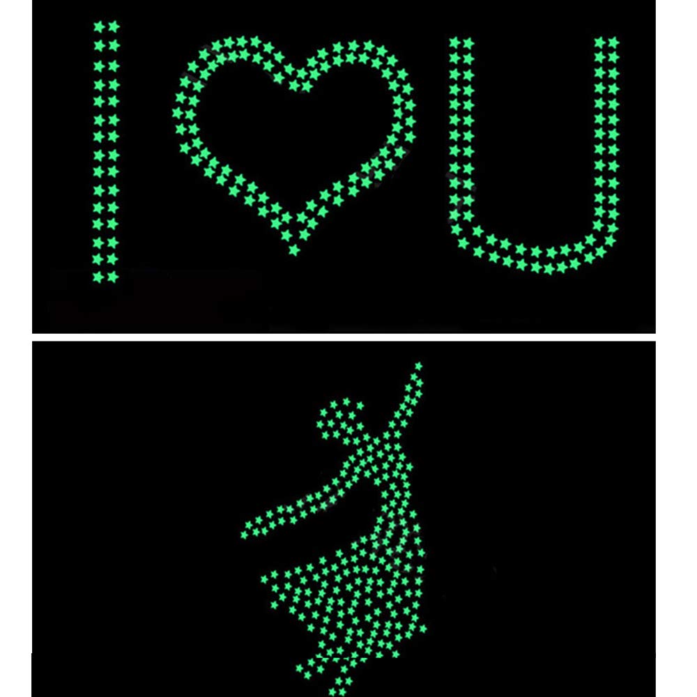 500Pcs 3CM Glow in The Dark Wall Decals Stars Stickers for Home Ceiling Wall Baby Kids Bedroom (Multicolor)