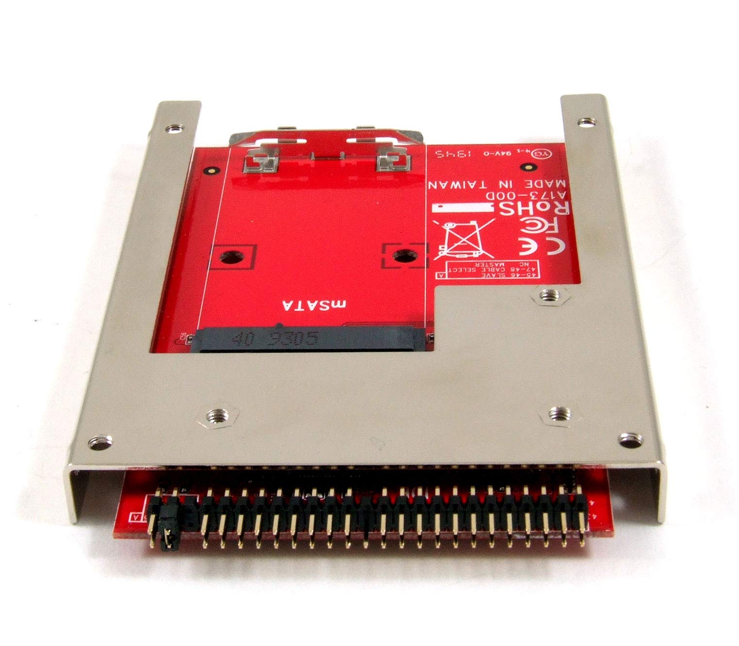 Ableconn IIDE-MSAT mSATA SSD to 2.5-Inch IDE Adapter Converter with Aluminum Frame Bracket - Latch and Retain mSATA SSD as 9.5mm 2.5" IDE SSD Drive
