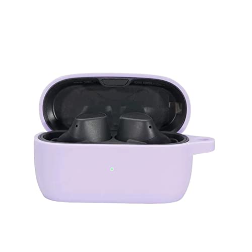 2 Pack DAYJOY Soft Silicone Protective Case Cover Compatible with Jabra Elite 3/E3, Protective Skin Sleeve with Key Chain(Purple+Pink)