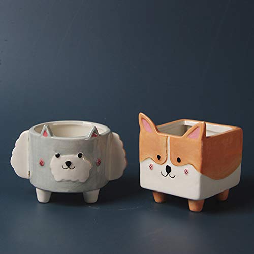 1pc outdoor planter dog flower planter containers porcelain flower planter ceramic cactus plant pots cartoon pots mini vases for flowers Ceramic Pot for Succulent pet decorations