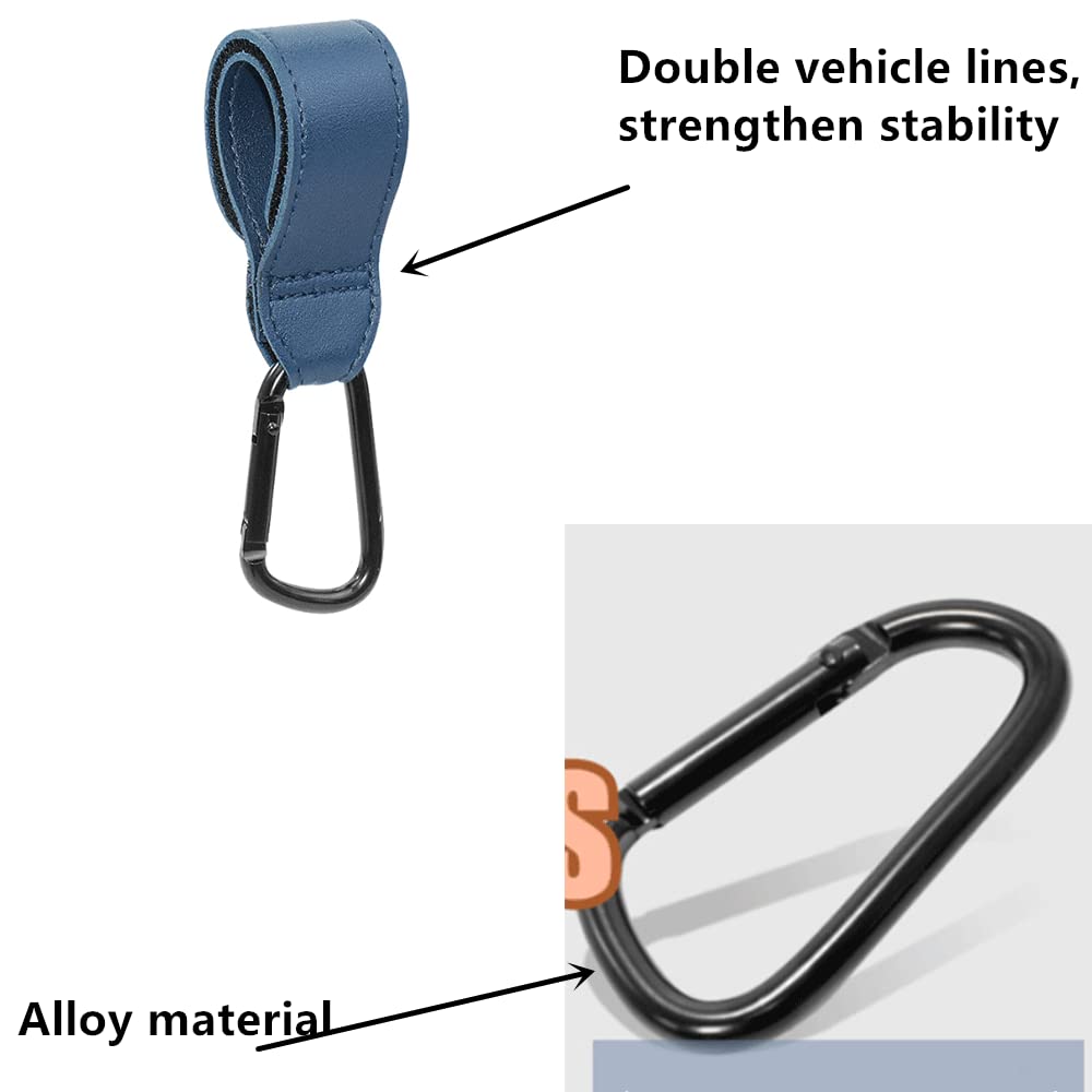 2Pcs Stroller Hooks for Hanging Diaper Bags Mommy Hook for Bags Stroller Accessories Pram Buggy Clips Straps Hook【Grey and Sky Blue】