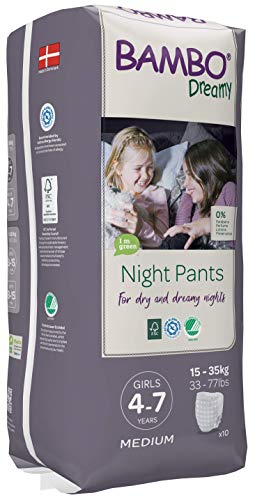 Bambo Nature Premium Dreamy Night Pants: Girls 4-7 years, 60 Count