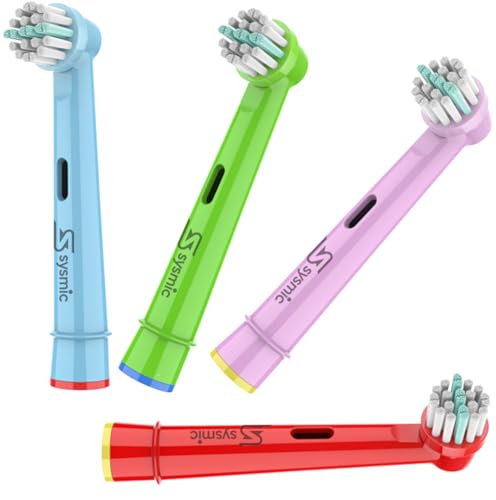 4 x Kids Toothbrush Heads Replacement Oral B Compatible Children Toothbrush Head Child Soft Bristle Refill