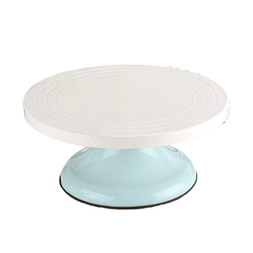 11 Inch Rotating Cake Turntable, Turns Smoothly Revolving Cake Stand, Cake Decorating Display Stand, Baking Tools Accessories Supplies for Birthdy Party Cake(Cyan)