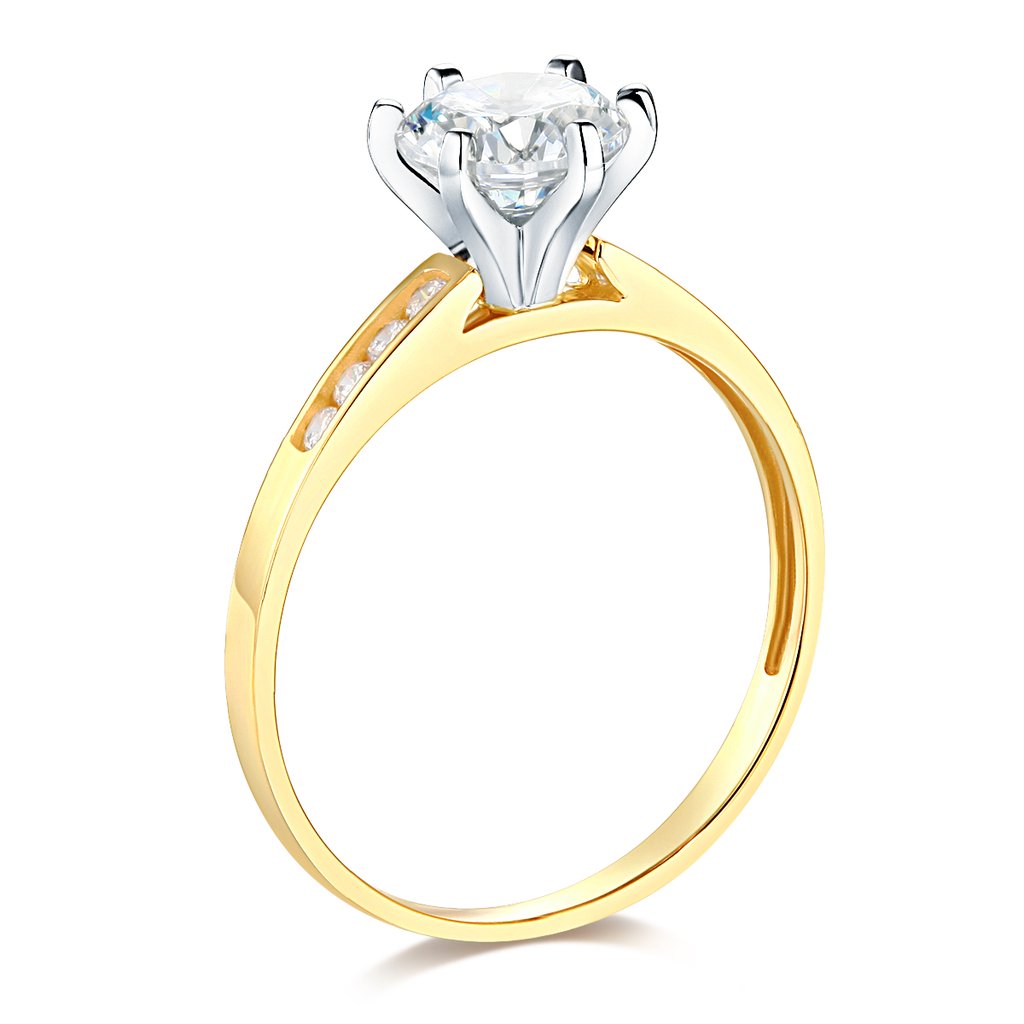 14k Yellow Gold Wedding Engagement Ring - Size 8