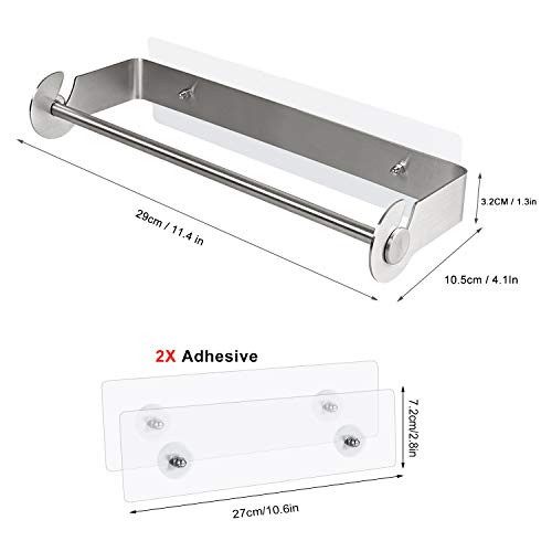 Carry360 Adhesive Paper Towel Holder Under Cabinet Stick on Paper Towel Rack for Kitchen,Bathroom,Toilet, Drill Free, 304 SUS Stainless SteelĀ