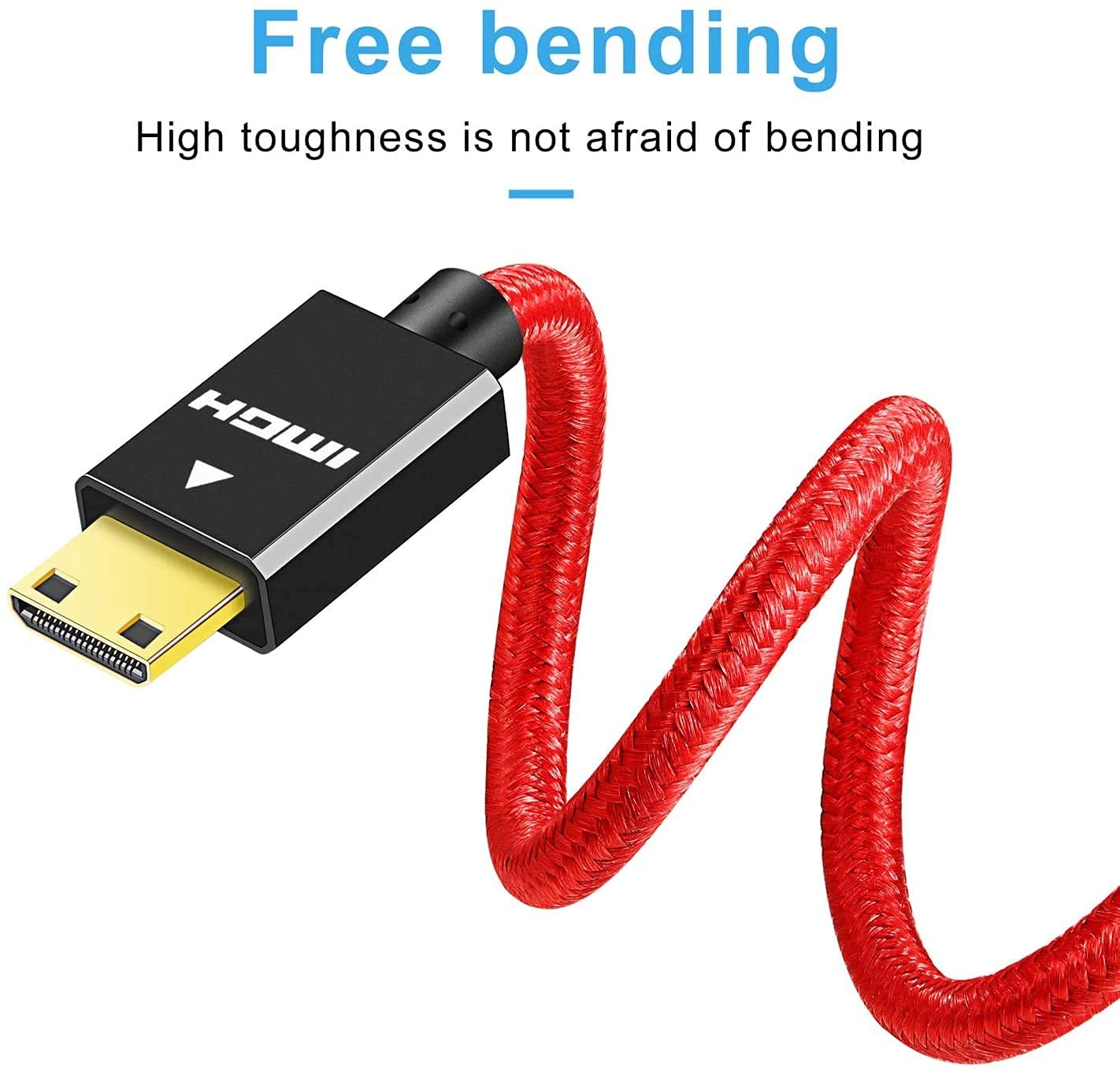 ANNNWZZD LinkinPerk Mini HDMI to HDMI Cable 3 Foot,High-Speed Mini-HDMI Supports Full 1080P Ethernet 3D and Audio Return (3FT)