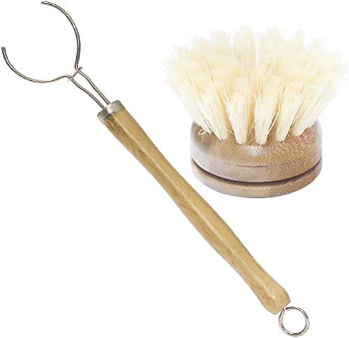 Cosumina Bamboo Kitchen Cleaning Brush Dish Cleaning Brush Long Handle Pan Pot Brush Dish Bowl Washing Cleaning Brush (5)