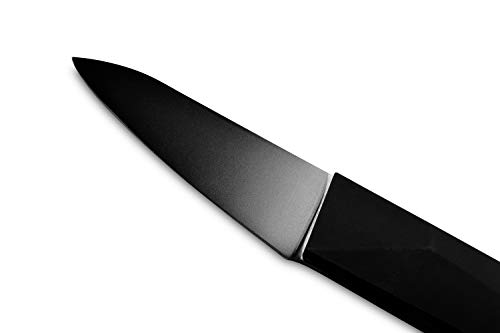 Seki Japan Via Kitchen Japanese Utility Paring Knife, Molybdenum Steel Fruit Knife, TPR & ABS Handle, 100 mm (3.9 in)