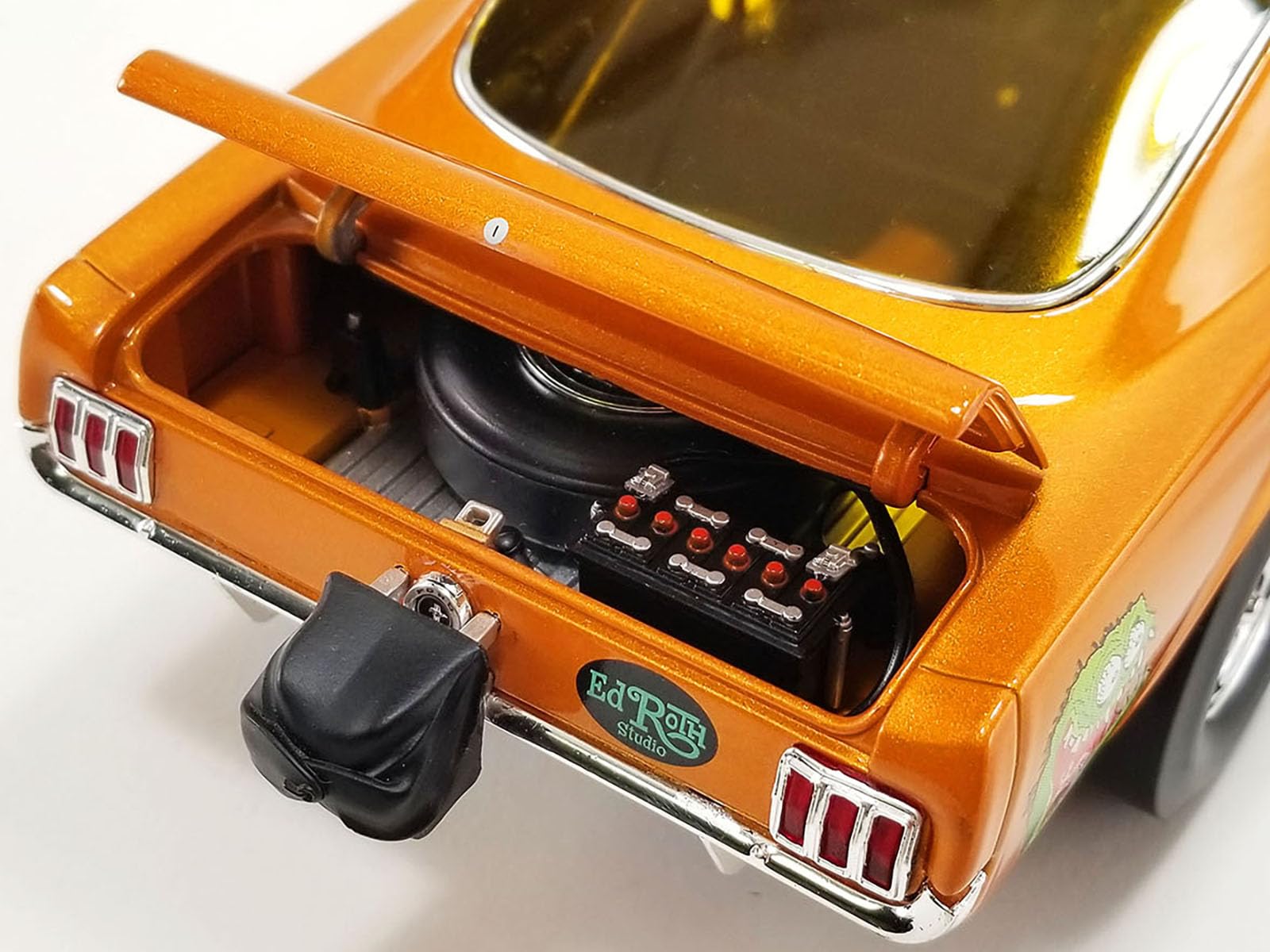 1965 A/FX Orange Metallic Rat Fink Mighty Limited Edition to 1122 Pieces Worldwide 1/18 Diecast Model Car by Acme A1801860