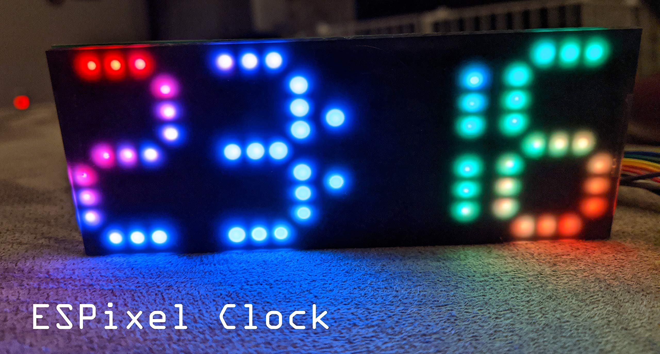 ESPixel Clock Pixel-Based 7 Segment Display for Arduino and Raspberry Pi