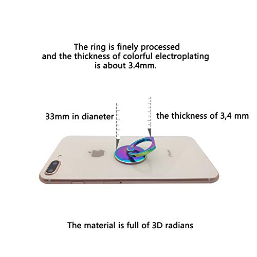 Blacell Colorful Cell Phone Ring Holder 360 Degree Rotation Phone Ring Holder Stand Finger Ring Kick-Stand Compatible Various Mobile Phones or Phone Cases