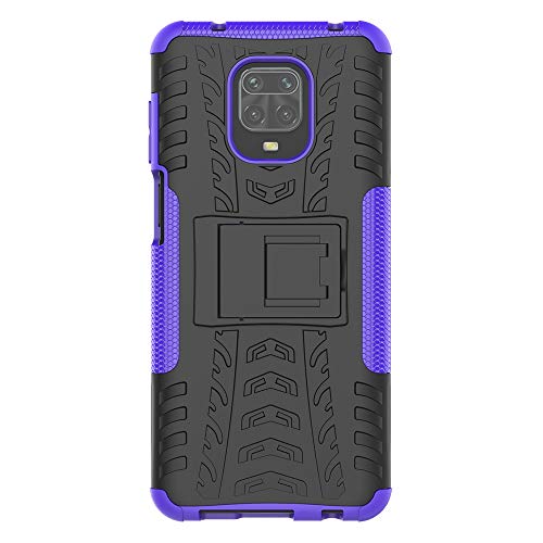 COTDINFORCA Compatible with Xiaomi Redmi Note 9S / Note 9 Pro Case Heavy Duty with Kickstand Dual Layer Drop Protection Shockproof Hard Phone Case for Xiaomi Redmi Note 9 Pro Max/Note 9S. Hyun Purple