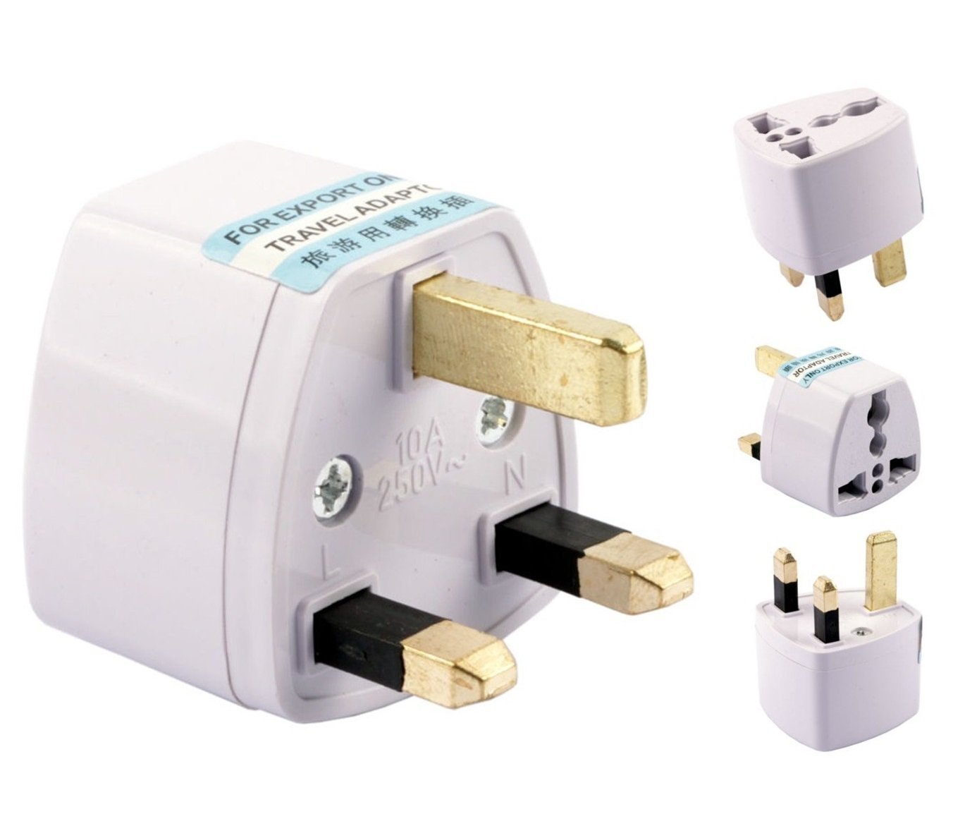 ANRANK UN6688AK 2 Packs Universal EU/USA/AU to UK GB England AC Power Plug Adapter Travel Converter